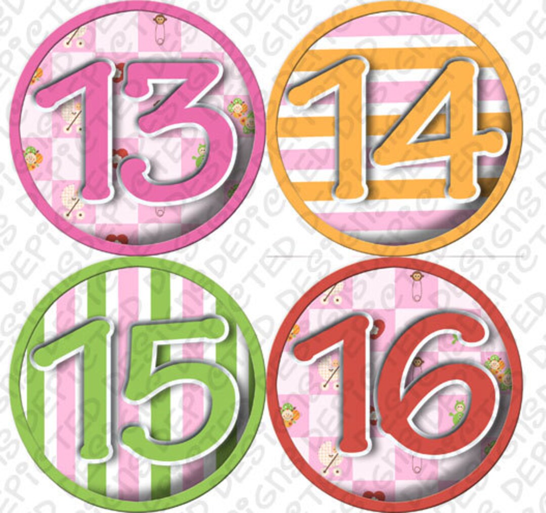 Month to Month Baby Stickers Baby Monthly Stickers 13 24 Months ...