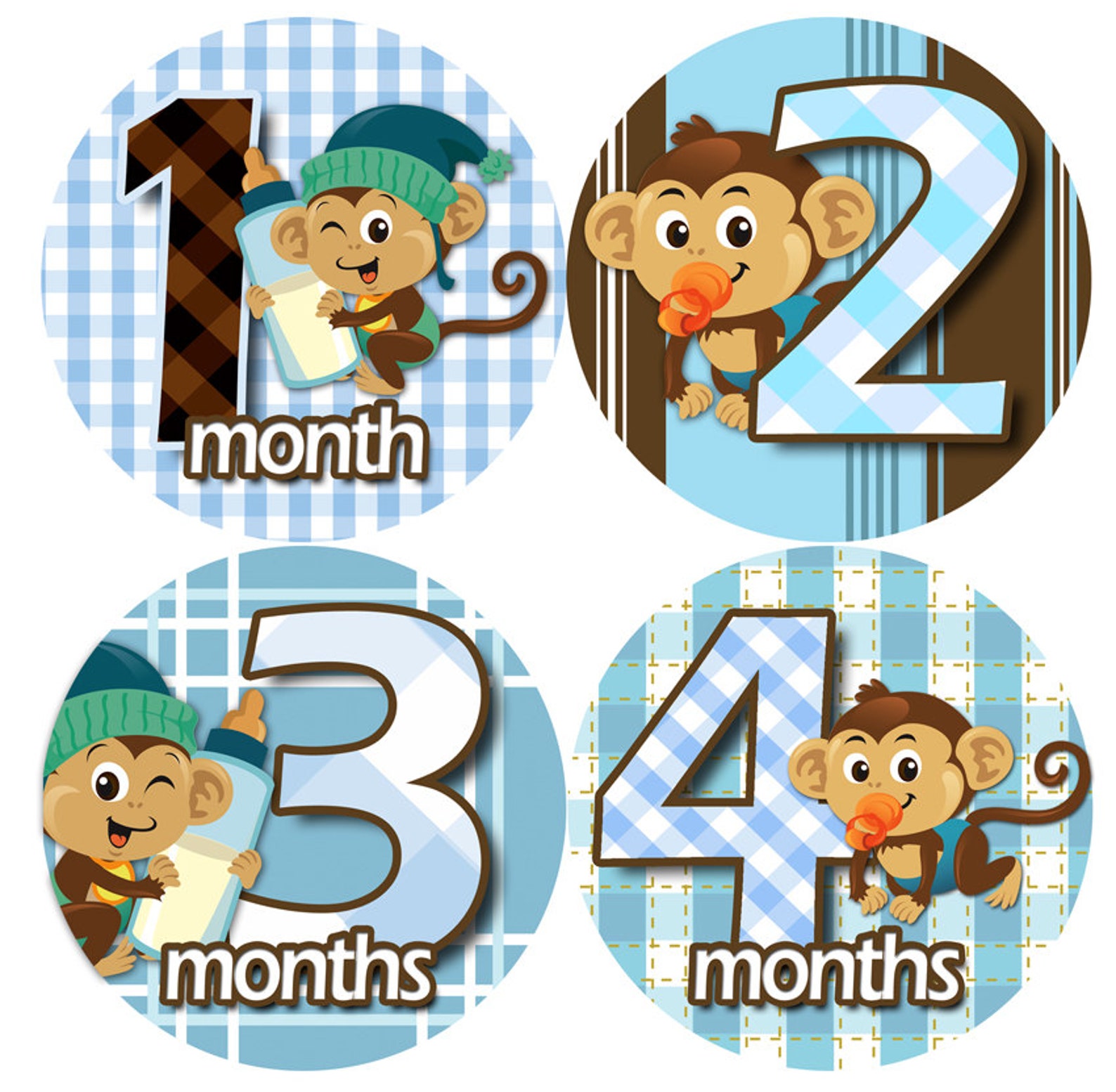 Month to Month Baby Stickers Baby Monthly Stickers 1 to 12 - Etsy