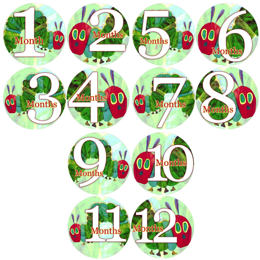 Hungry Caterpillar Baby Monthly Stickers: 1-12 Months - Etsy