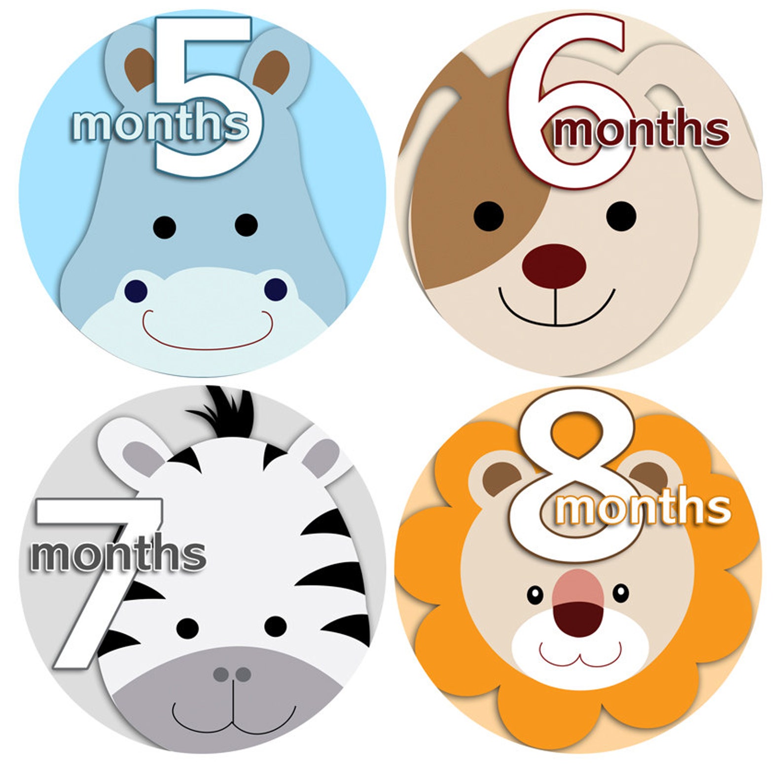Month to Month Baby Stickers Baby Monthly Stickers 1 to 12 - Etsy