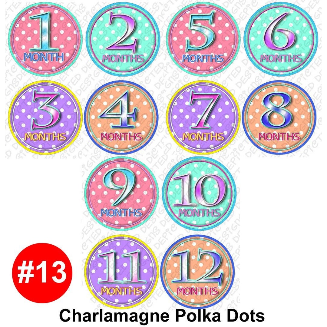 Month to Month Baby Stickers - Baby Monthly Stickers 1 to 12 Months ...
