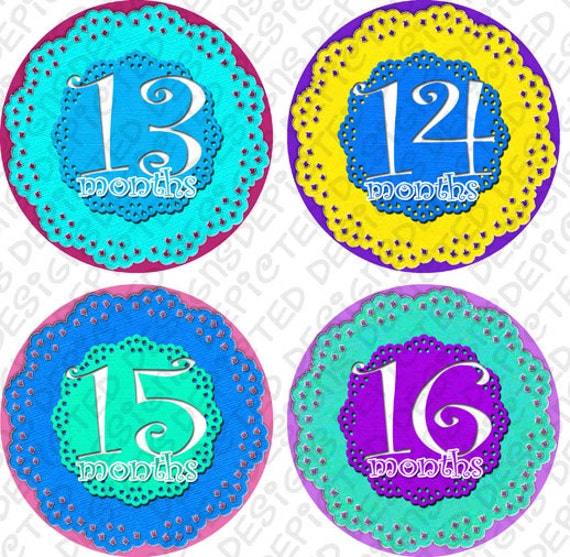 Baby Month Stickers 13-24 Month to Month Stickers for Baby | Etsy