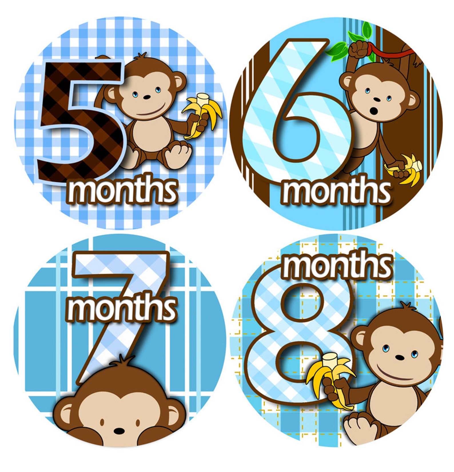 Month to Month Baby Stickers Baby Monthly Stickers 1 to 12 - Etsy
