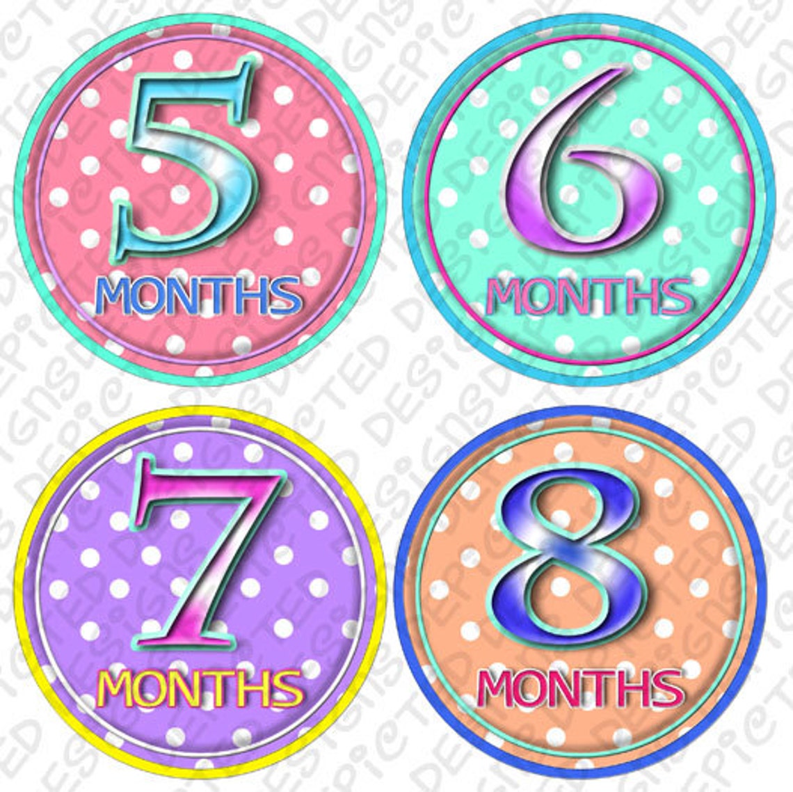 Month to Month Baby Stickers Baby Monthly Stickers 1 to 12 | Etsy