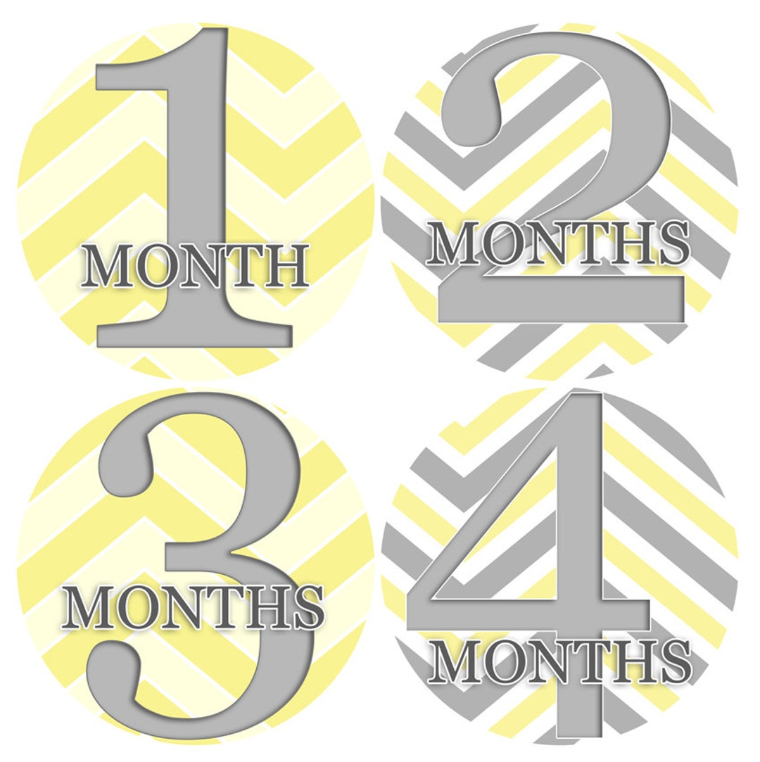 Baby Monthly Stickers 1 to 12 Months - Month to Month Baby Stickers ...