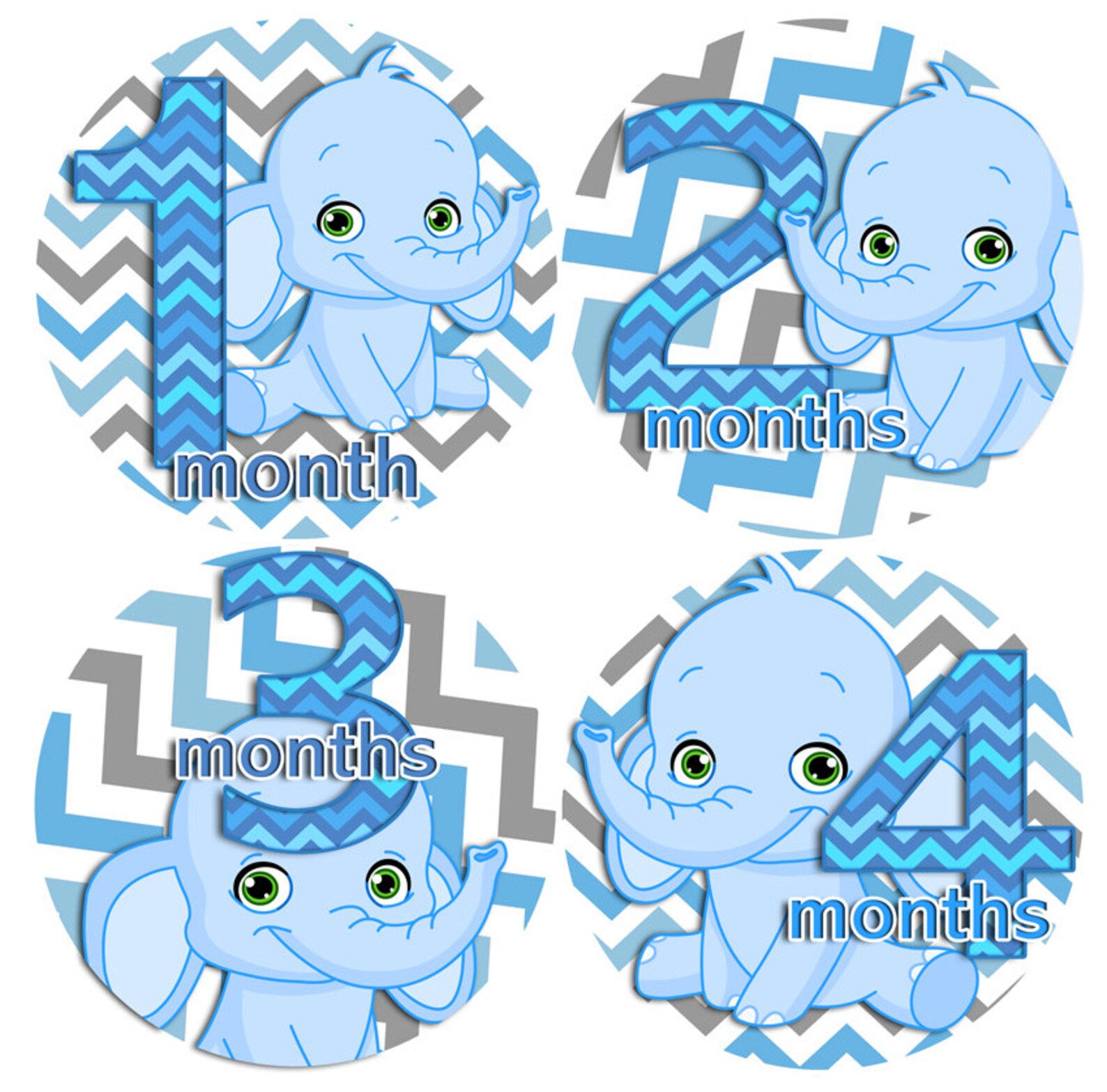 Baby Monthly Stickers 1 to 12 months Bodysuit Romper Stickers | Etsy