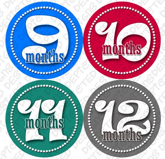 Monthly Baby Stickers 1 to 12 Months Baby Monthly Stickers | Etsy