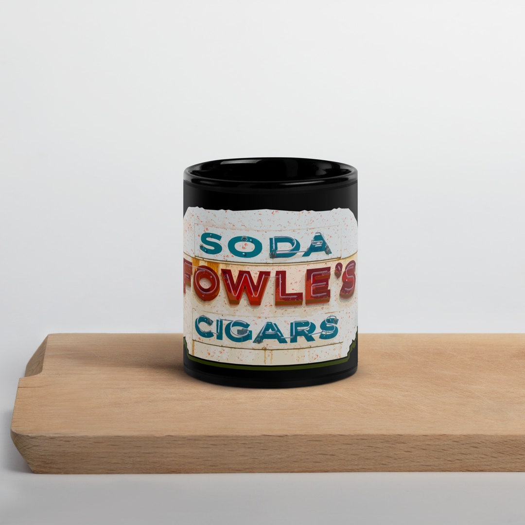 Fowle's Soda & Cigars Sign - Newburyport - Black Glossy Mug - Etsy