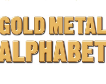 Metallic Gold Digital Alphabet - Etsy