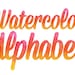Clip Art Watercolor Alphabet | Pink and Orange Ombre Sunset | Letters ...