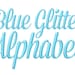 Clip Art Metallic Sparkle Gel Alphabet | Light Blue Glitter Letters ...