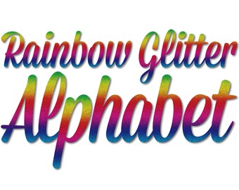 Rainbow Ombre Glitter Alphabet Clip Art Letters Numbers & | Etsy
