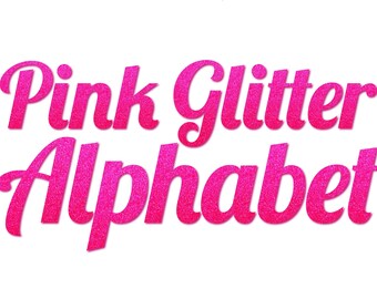 Hot Pink Glitter Letters - Etsy