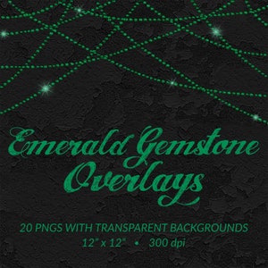 Emerald Gemstone Strand Overlays & Sparkle Starburst Highlights | Mini ...