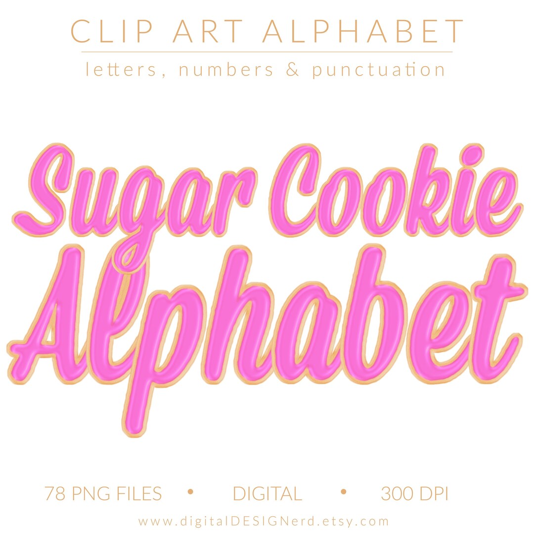 Fuchsia Pink Icing Frosted Sugar Cookie Alphabet | Clip Art Letters ...