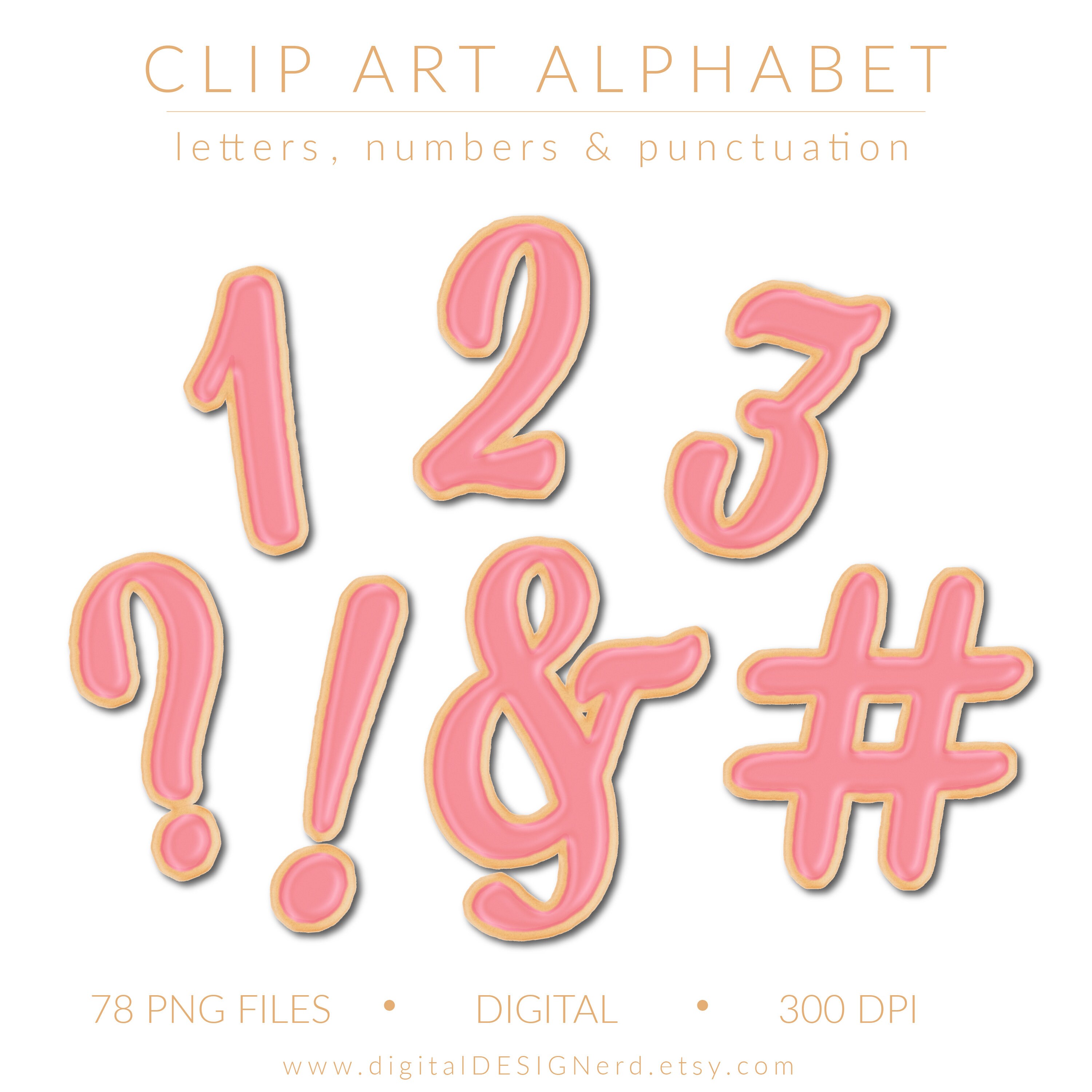 Clip Art Alphabet Numbers & Punctuation 78 Hi-Res Digital Scrapbook ...