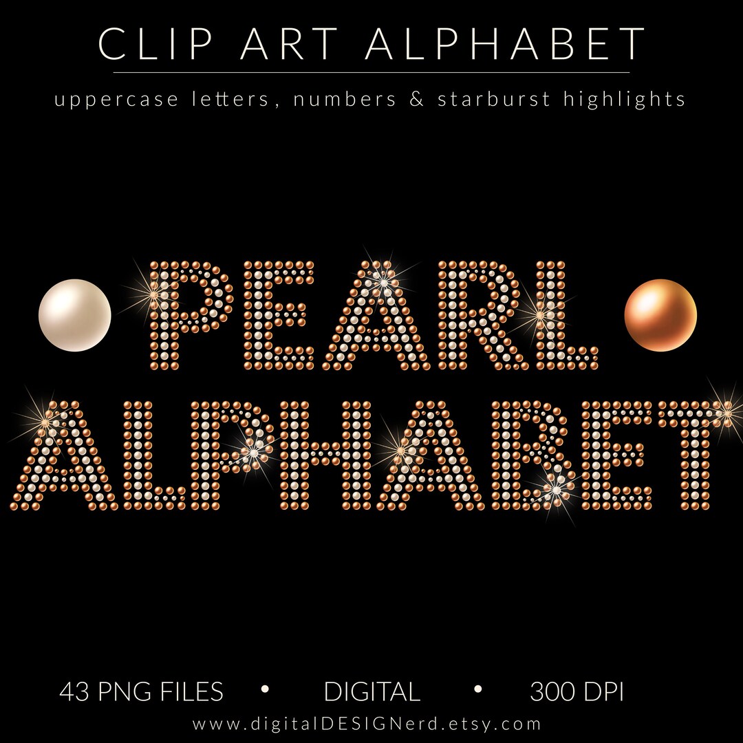 Alfabeto de perlas de oro y marfil / Fancy Gemstone Bling Letters ...