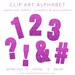 Bright Purple Glitter Alphabet Sparkle Clip Art Letters - Etsy Australia