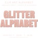Rose Gold Glitter Alphabet Clip Art: Metallic Letters, Numbers (PNG ...