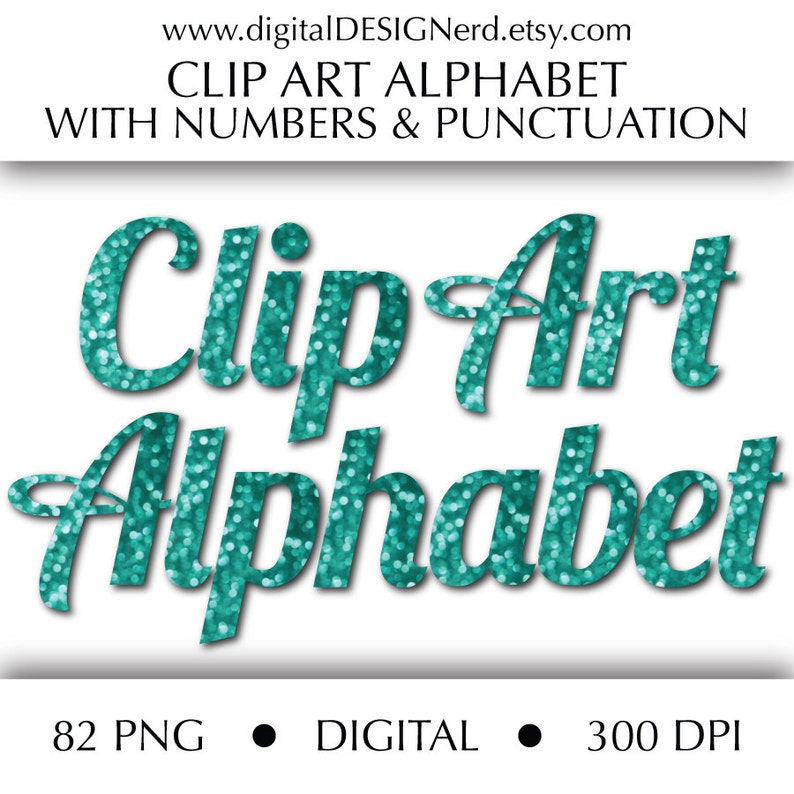 Teal Bokeh Clip Art Alphabet: Digital Letters, Numbers (PNG) - Etsy