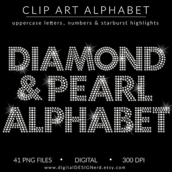 Silver Pearl & Diamond Gemstone Alphabet Fancy Bling Letters | Etsy