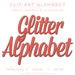 Clip Art Alphabet Living Coral Glitter Letters Numbers & - Etsy