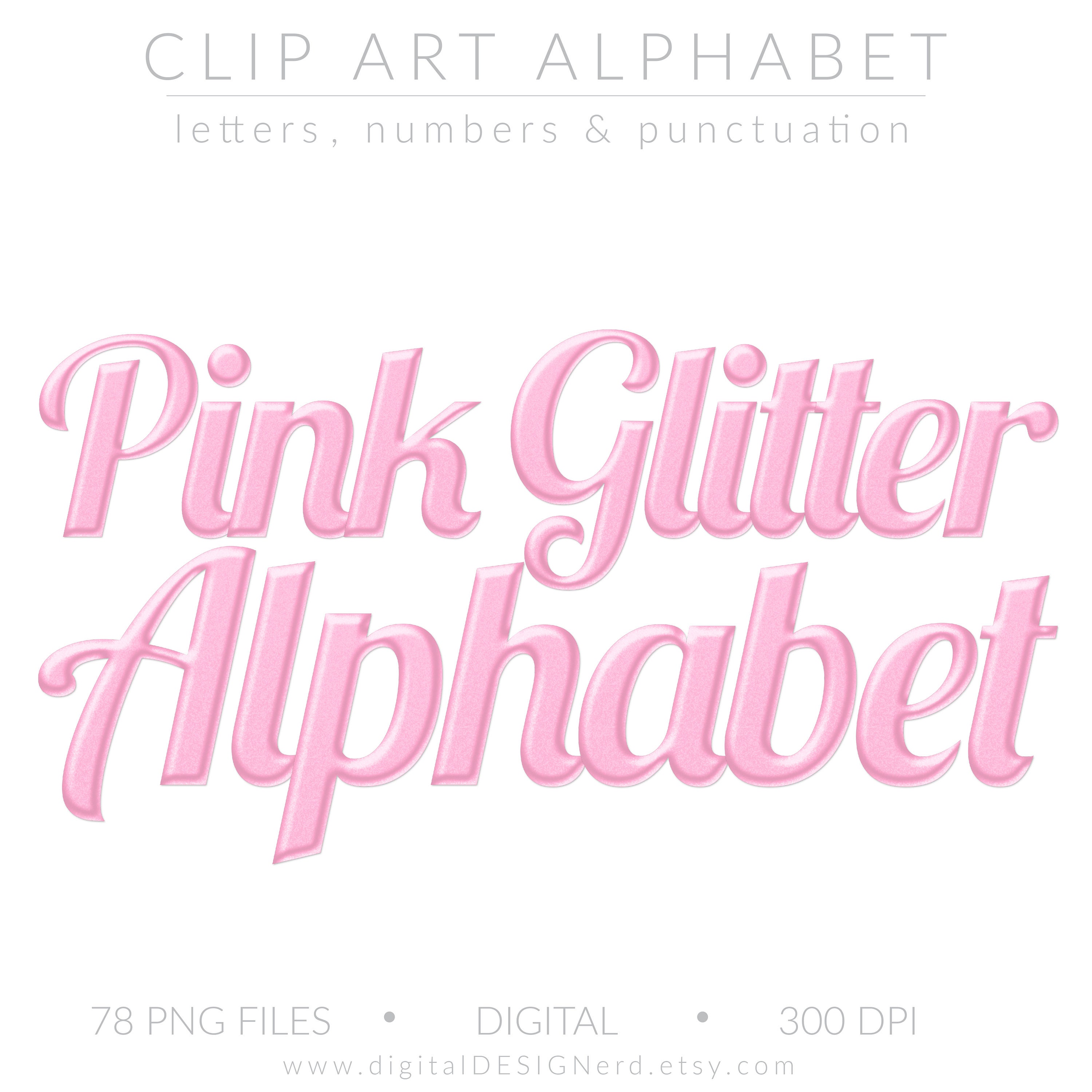 Light Pink Glitter Gel Alphabet Metallic Sparkle Clip Art - Etsy