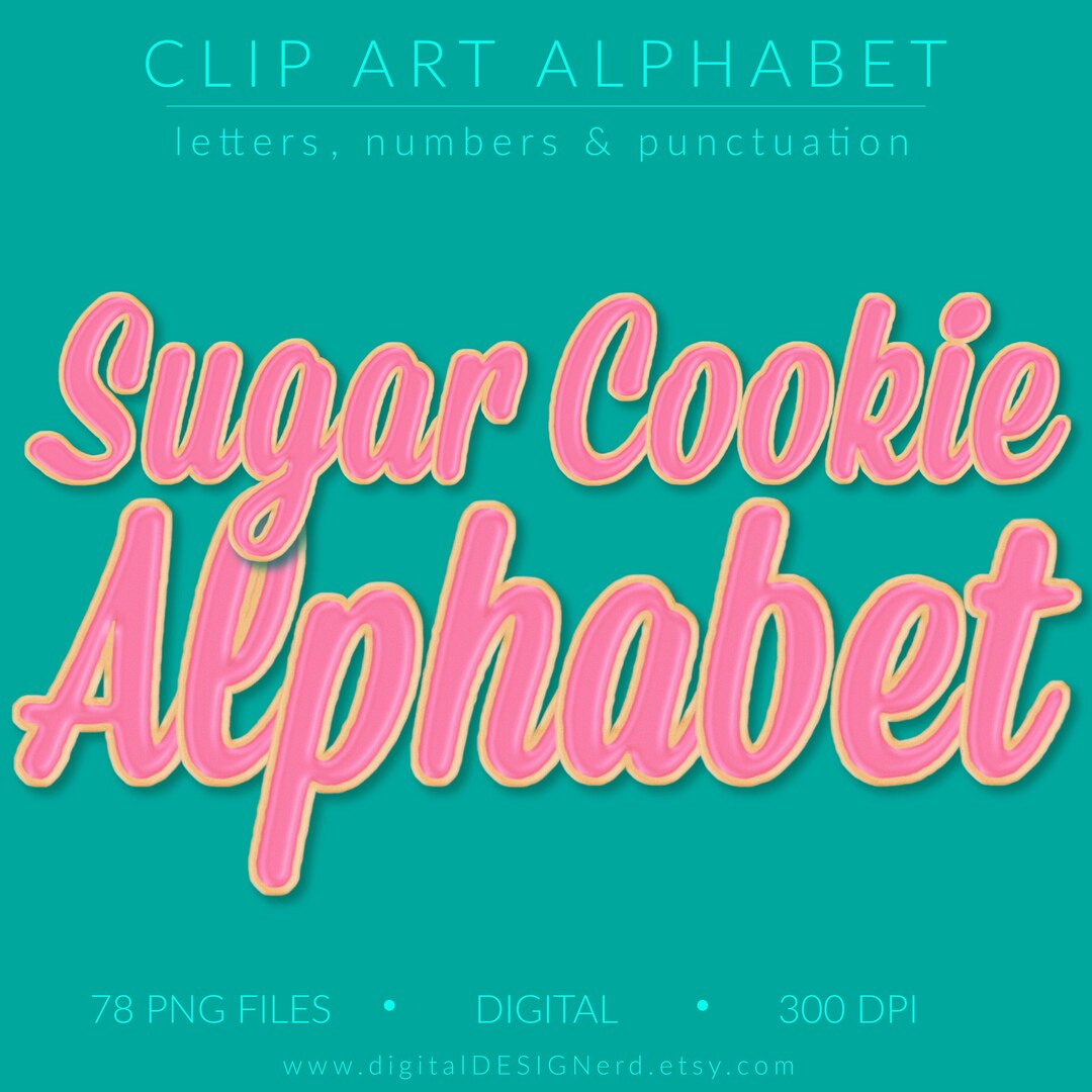 Pink Icing Sugar Cookie Alphabet Clip Art (digital Download) - Etsy