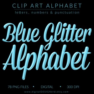 Clip Art Metallic Sparkle Gel Alphabet | Light Blue Glitter Letters ...