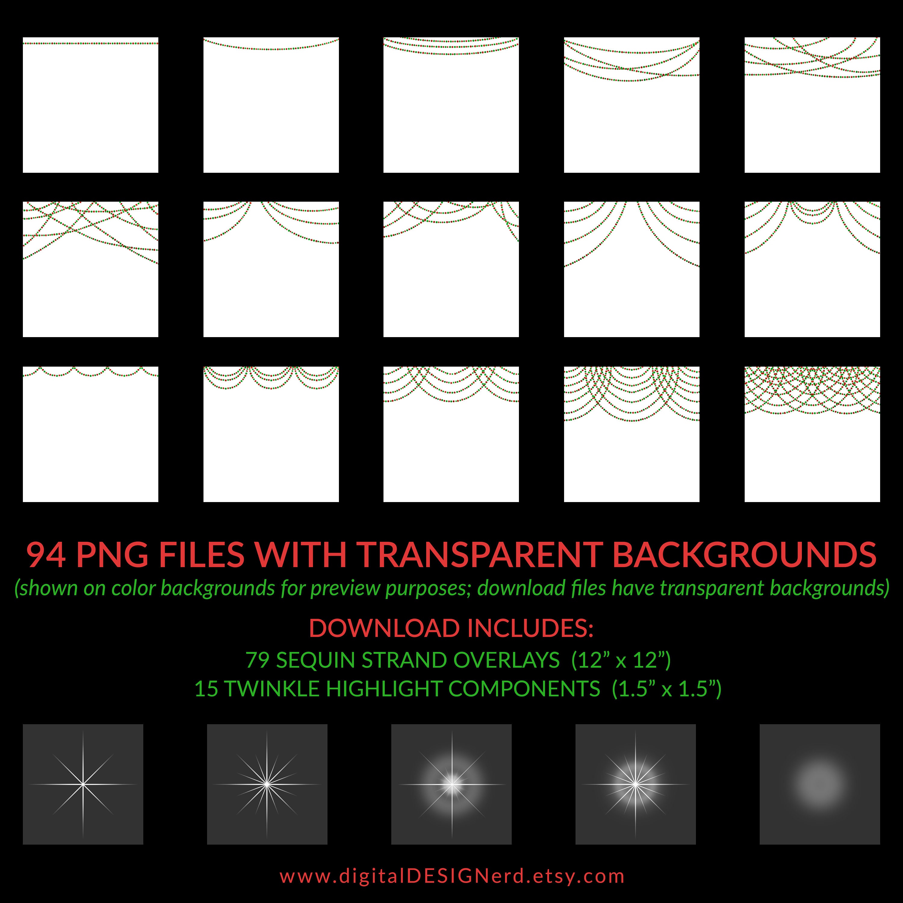 Christmas Overlays & Borders Red and Green Glitter Sequin - Etsy