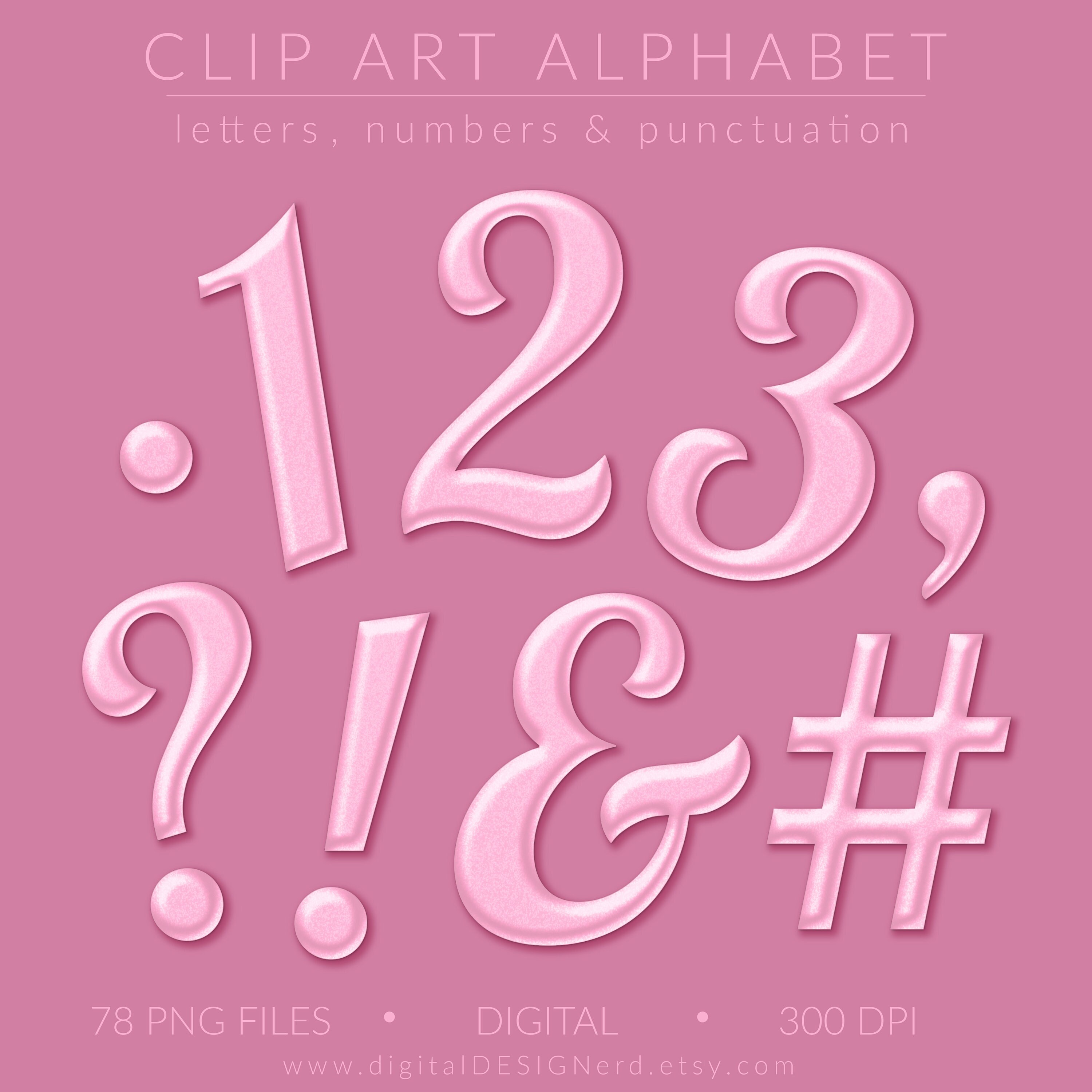 Light Pink Glitter Gel Alphabet Metallic Sparkle Clip Art | Etsy