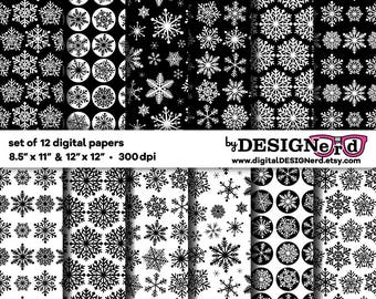 Digital Scrapbook Paper Christmas / Winter Pink & White | Etsy