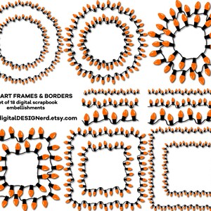 Clip Art Frames & Borders Orange String Lights 18 Digital Scrapbook ...