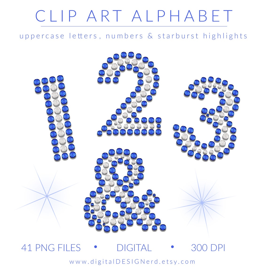 Blue Sapphire & Diamond Gemstone Alphabet Bling Letters | Etsy