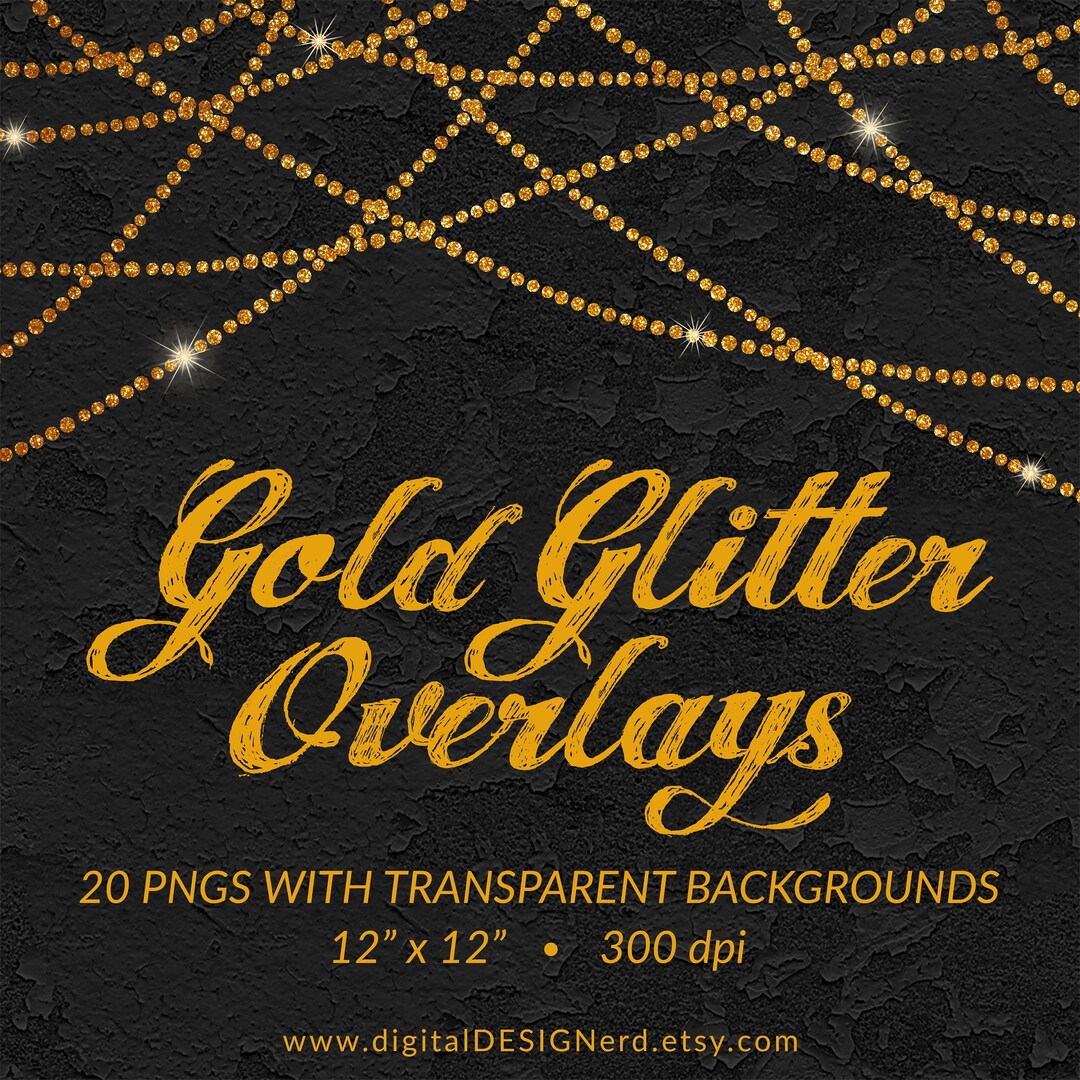 Sequin Strand Overlays & Sparkle Starburst Highlights | Gold Glitter ...