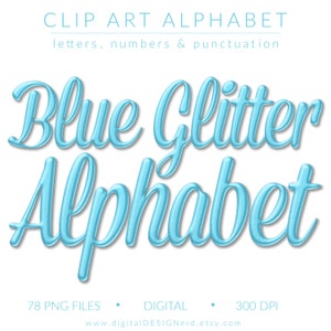 Clip Art Metallic Sparkle Gel Alphabet | Light Blue Glitter Letters ...