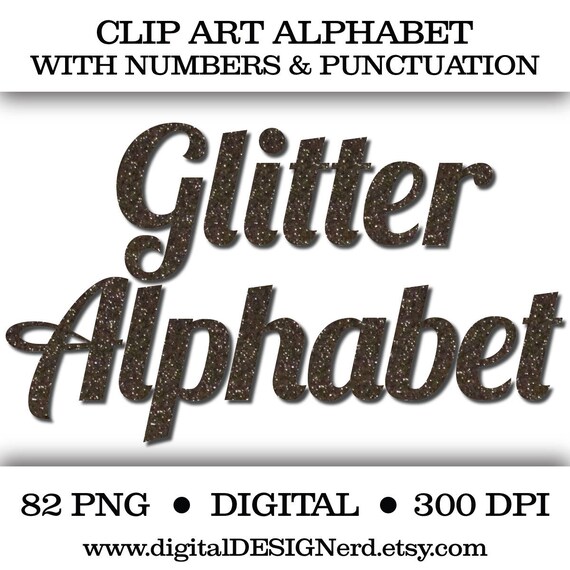 Black Bokeh Glitter Alphabet Clip Art Letters Numbers & - Etsy
