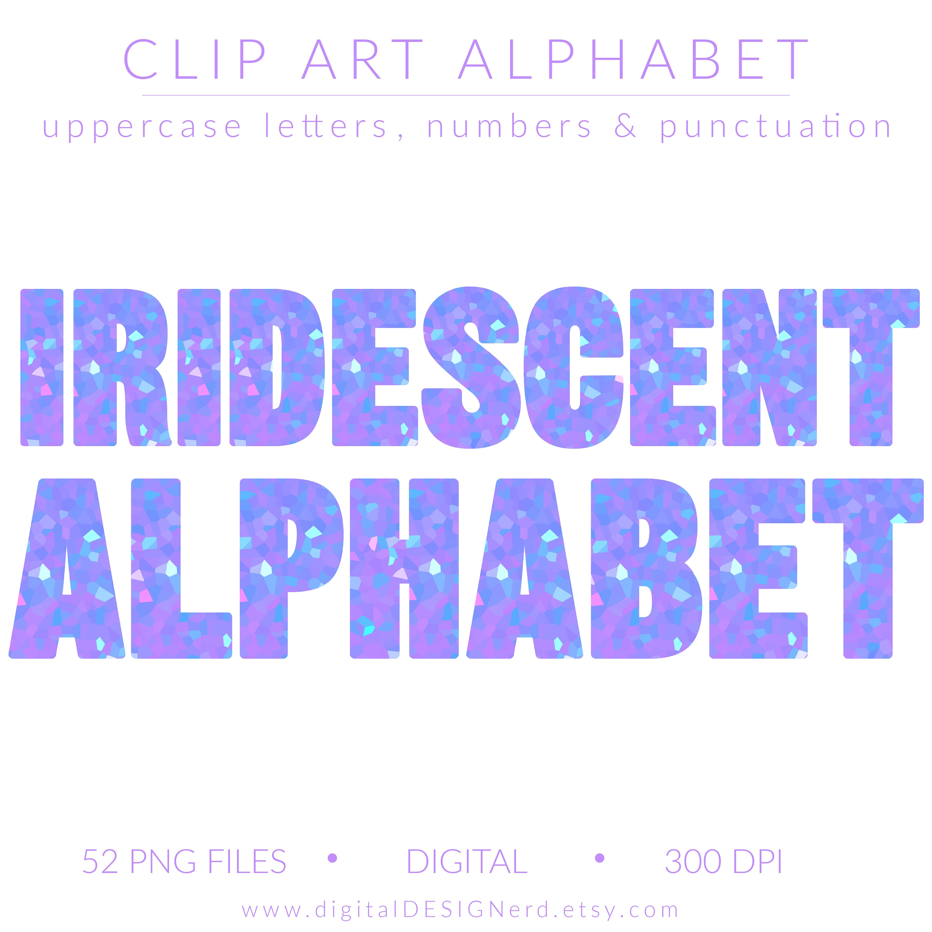 Iridescent Shimmer Alphabet Lavender Indigo Clip Art - Etsy