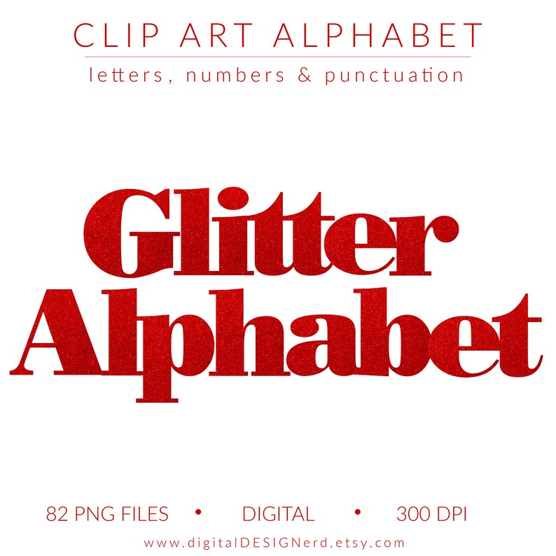 Ruby Red Glitter Alphabet Clip Art Letters Numbers & | Etsy