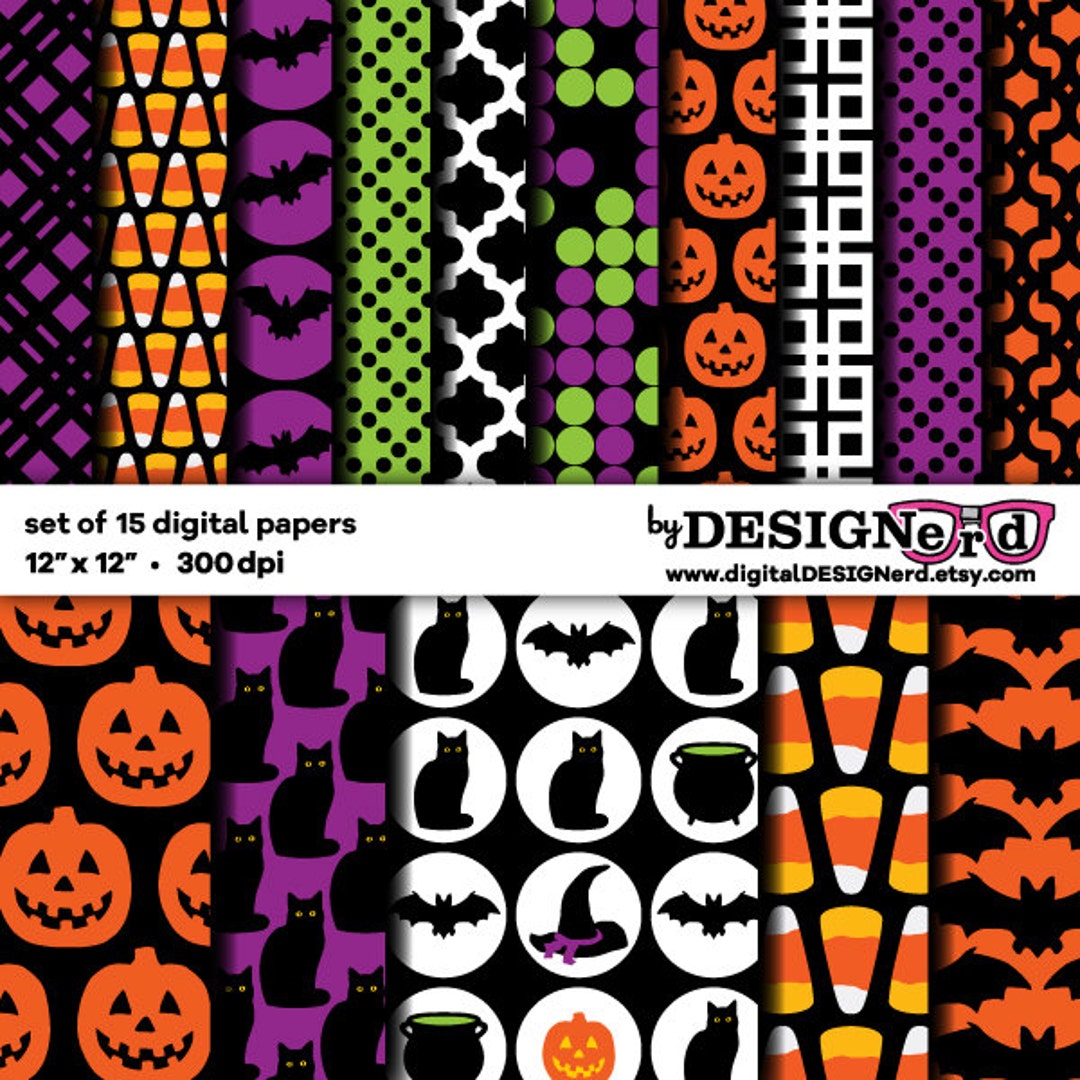 Digital Scrapbook Paper - Halloween Collection - Fall - Holiday ...
