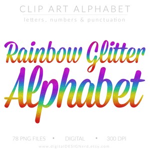 Bright Rainbow Ombre Glitter 2 Digital Alphabet | Clip Art Letters ...