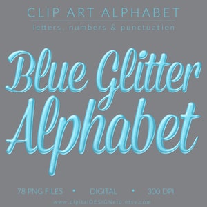 Clip Art Metallic Sparkle Gel Alphabet Light Blue Glitter Letters ...