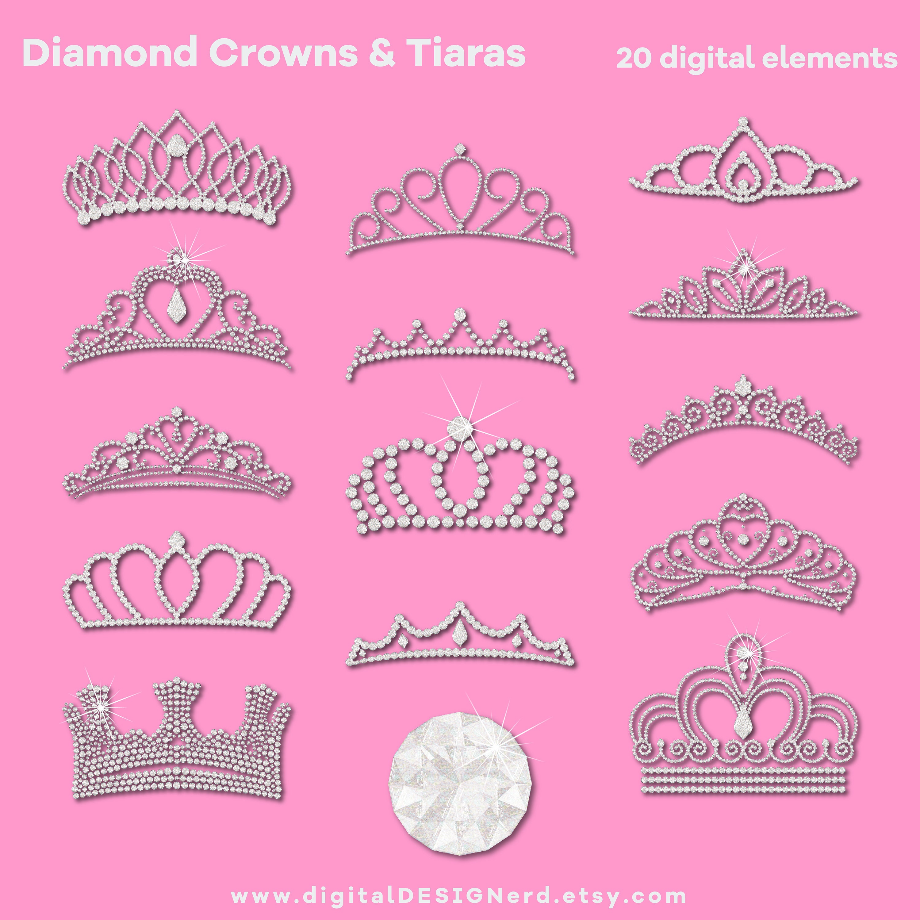 Sparkle Metallic Shimmer Diamond Princess Jewelry Wedding Party Blue ...