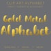 Bright Gold Foil Alphabet | Clip Art Letters, Numbers & Punctuation ...