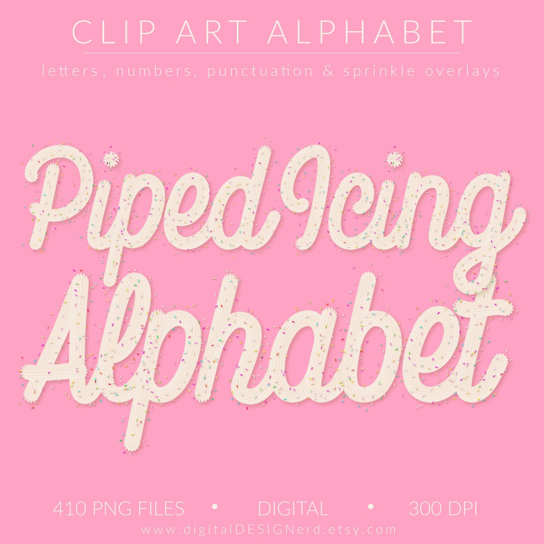 Vanilla Icing Alphabet Clip Art: Sprinkle Overlays (digital Download ...