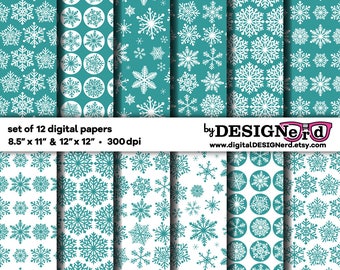 Digital Scrapbook Paper Christmas / Winter Pink & White | Etsy