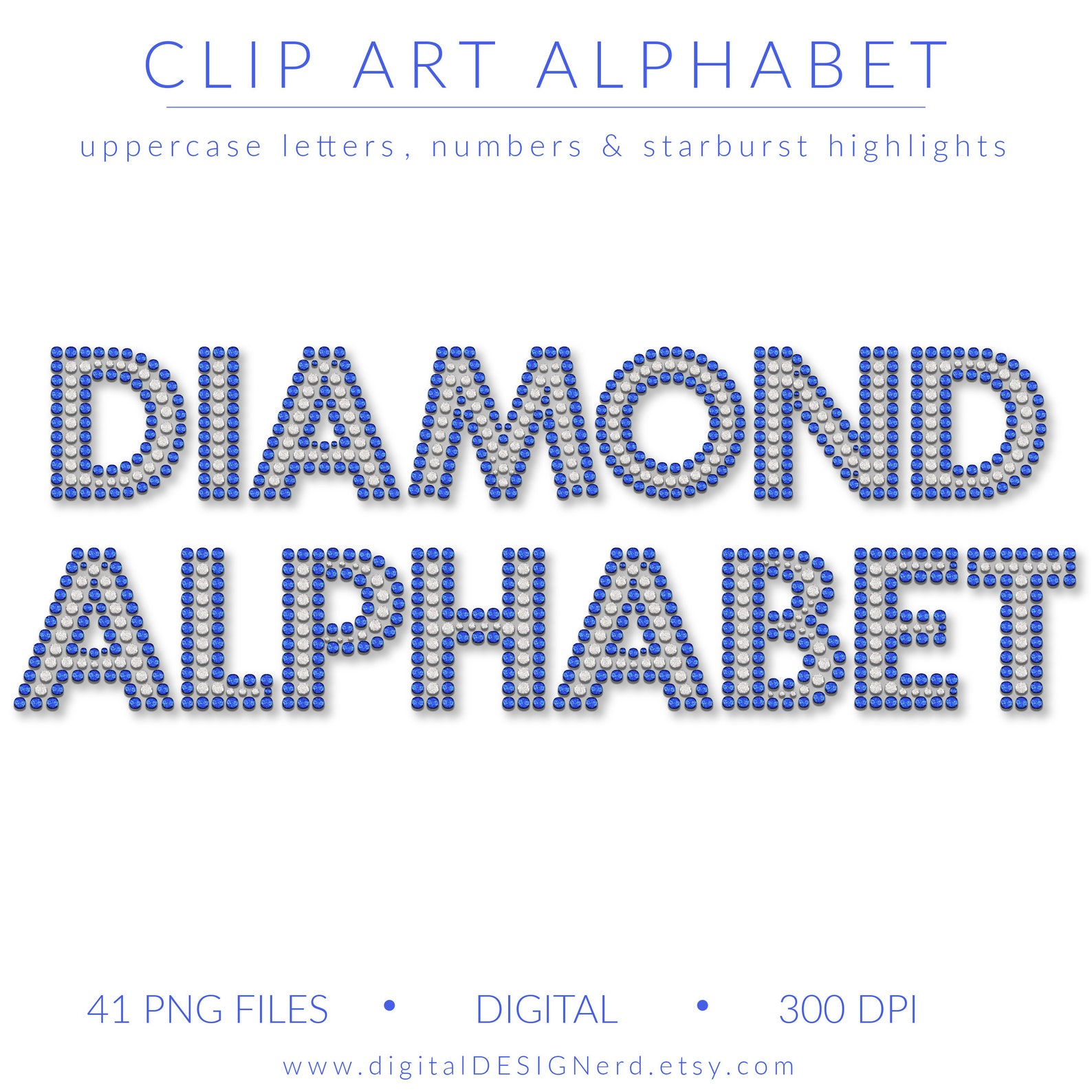 Blue Sapphire & Diamond Gemstone Alphabet Bling Letters - Etsy