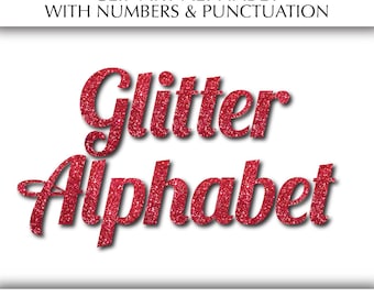 RED Sparkle Glitter Alphabet Clip Art Instant Digital - Etsy
