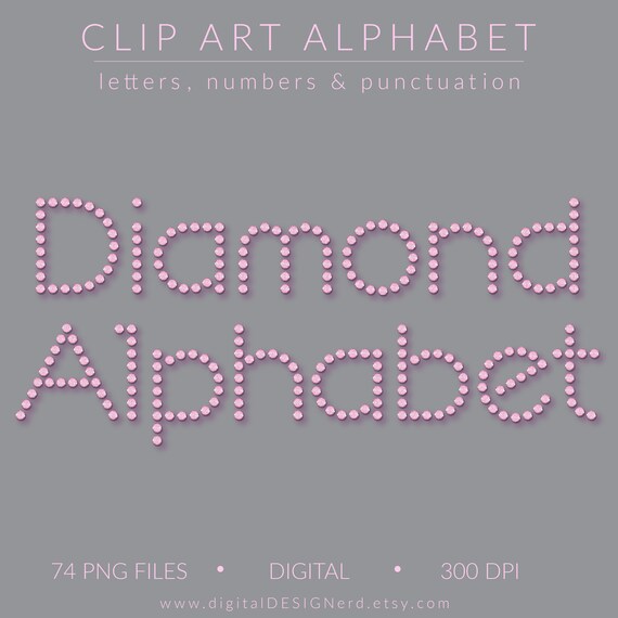 Pink Sapphire Diamond Gemstone Alphabet 22 Clip Art Letters - Etsy