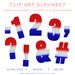 Clip Art Alphabet Red White & Blue Ombre Glitter Letters Numbers ...